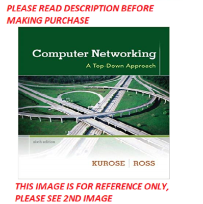 Computer Networking by Kurose 6th International Softcover Edition Same ...