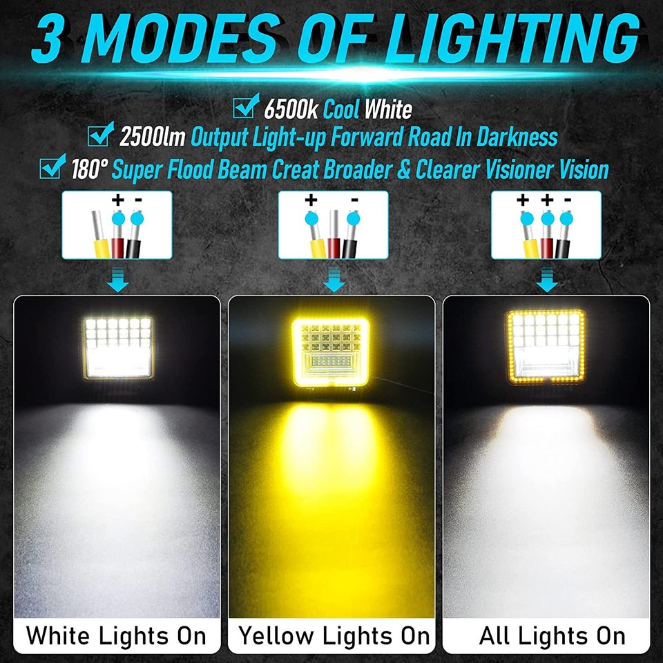 Snow plow boost lights LED heated lamp truck tractor headlight tractor ...