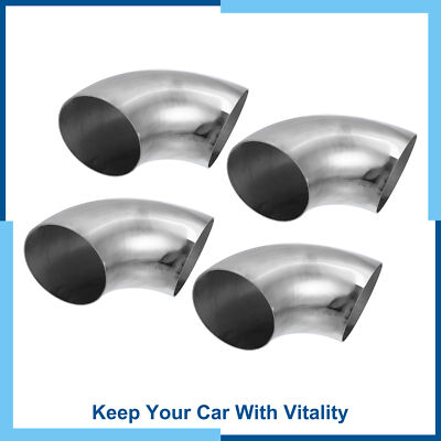 Universal Pack (4) OD 4 Inch 90 Degree Stainless Steel Exhaust Elbow ...