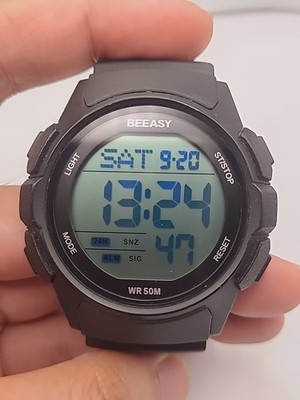 Beeasy Men Digital Sports Watch Black Band Working | eBay