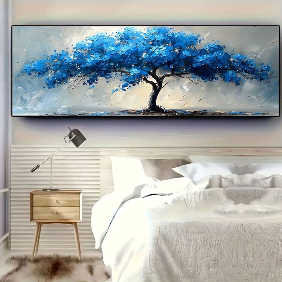 Abstract Blue Tree of Life Canvas Painting Prints Poster Canvas Wall ...