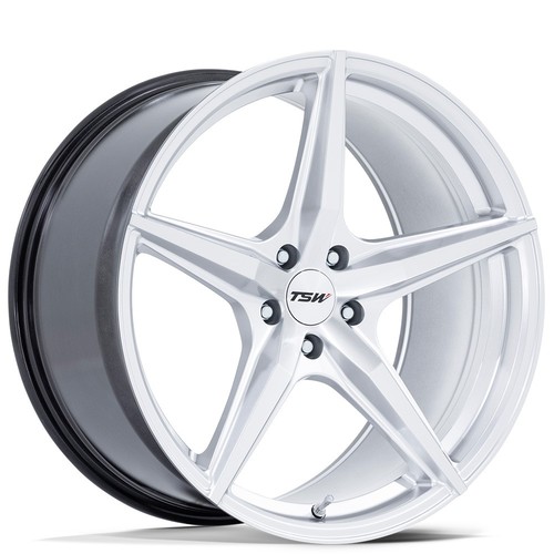 18x8.5" TSW Wheels TW007 Esprit Hyper Silver with Machined Face Flow ...