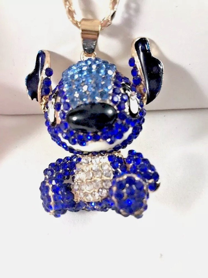 Betsey Johnson Necklace LILO STITCH Royal Blue STITCH GIFT BOX & BAG | eBay