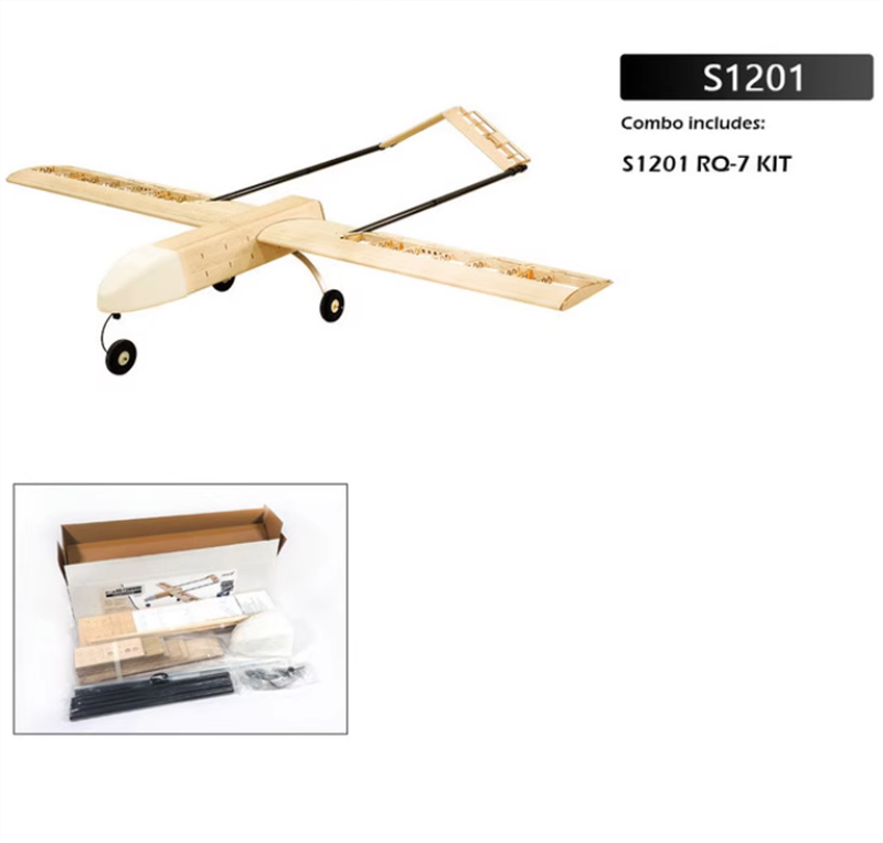 RC Model UAV RQ-7 Shadow Radio Control Airplane Balsa Wood Kit 2100mm ...