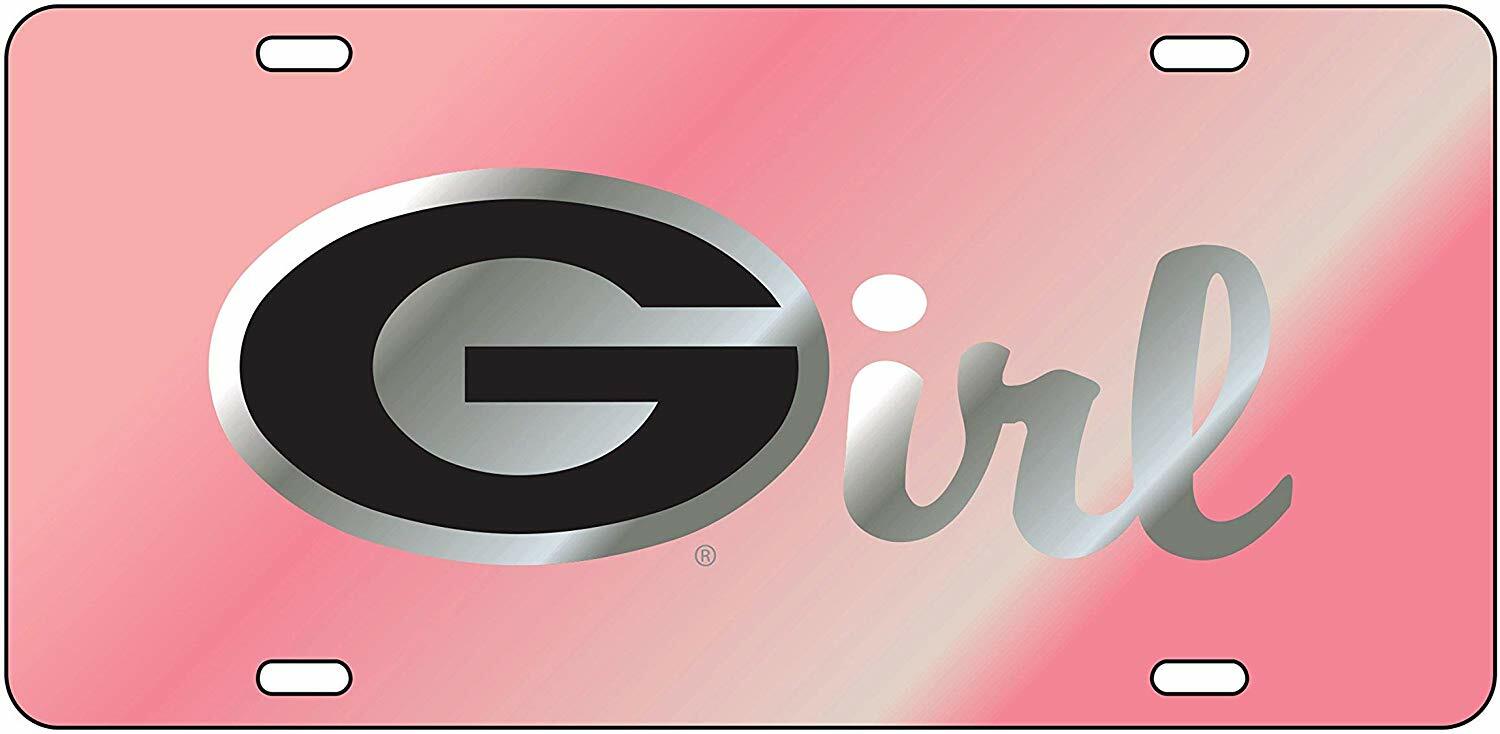 UGA GEORGIA BULLDOGS Pink G GIRL Mirrored License Plate / Car Tag | eBay