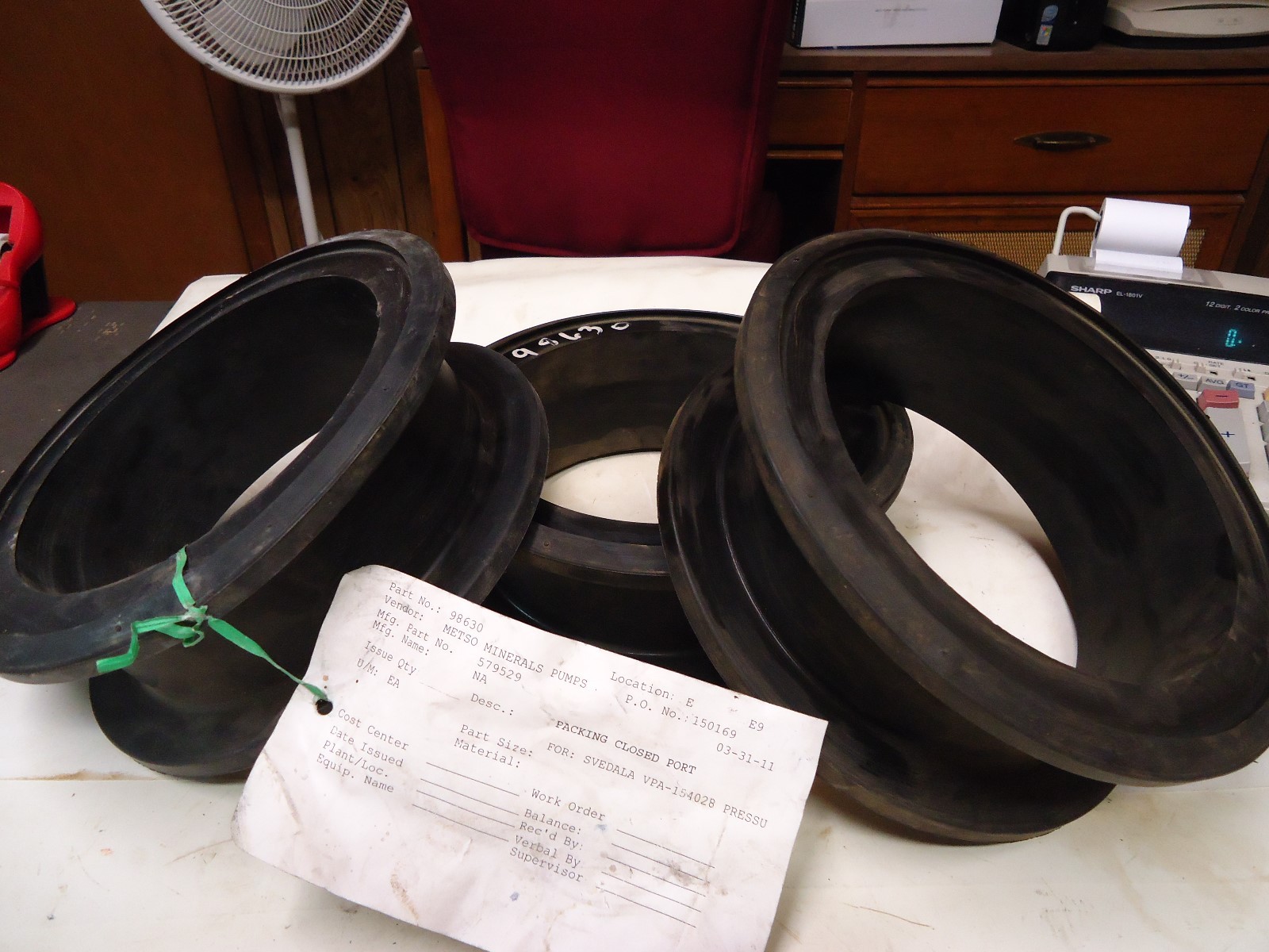 Metso Minerals 579529 Port Packing for Svedala VPA-154028 (Lot of three ...