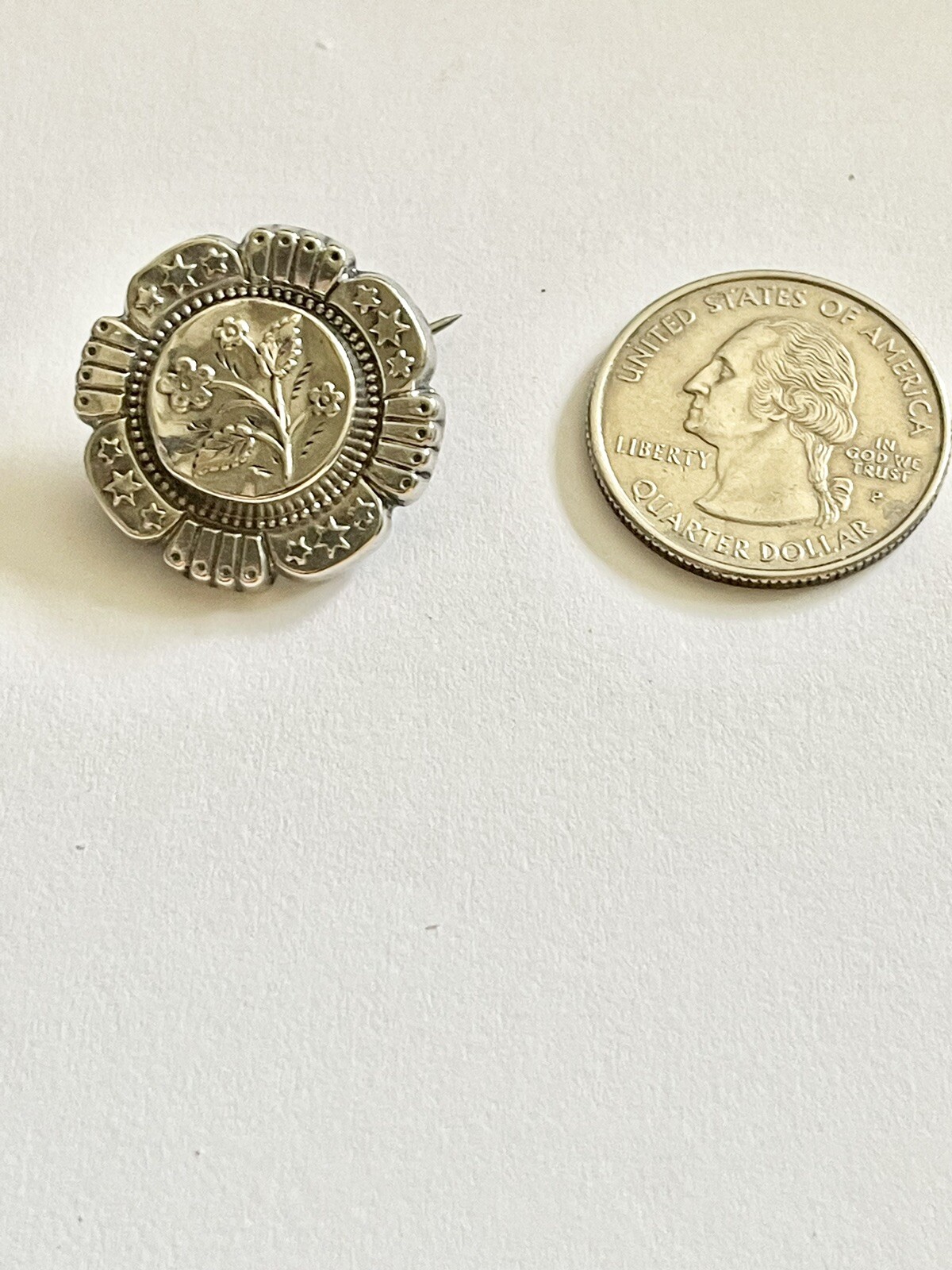Antique Victorian Engraved Forget me Knots & Stars Ro… - Gem