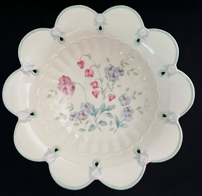 Lenox Spring Bouquet Centerpiece Bowl~Scalloped Edge & Sweet Flowers ...