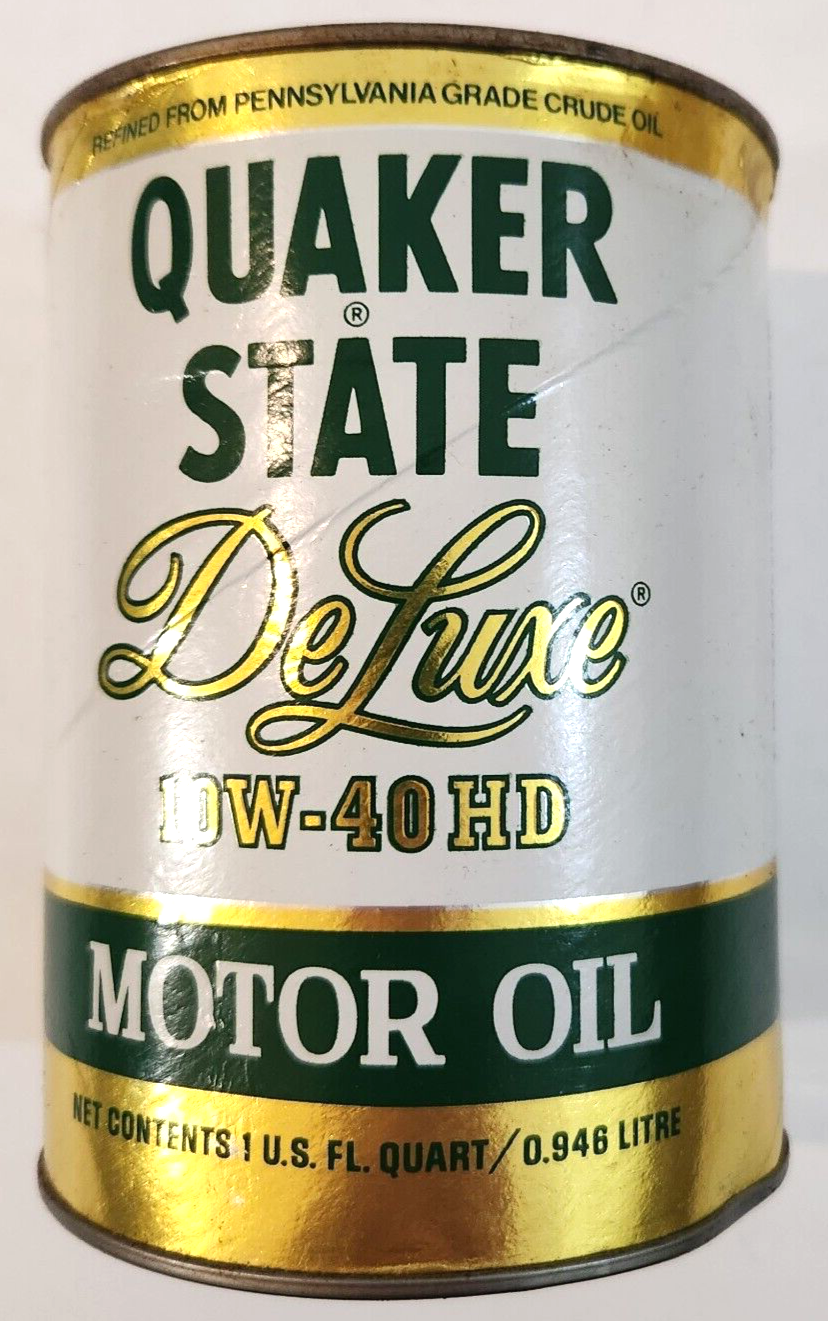 Vintage Quaker State Deluxe 10w 40 HD Motor Oil 1 Quart Cardboard Can ...
