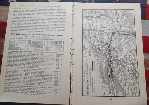 1902 Train Route Map + Report NEW YORK CENTRAL & HUDSON RIVER RAILROAD ...