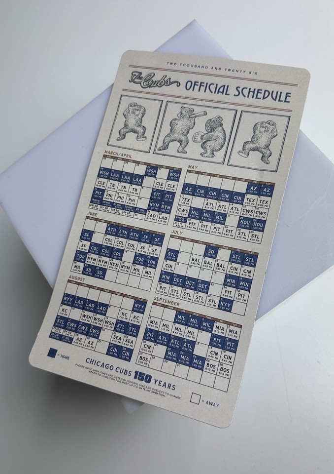 Chicago Cubs NEW 2026 Official Magnet Schedule Opening Day Wrigley ...