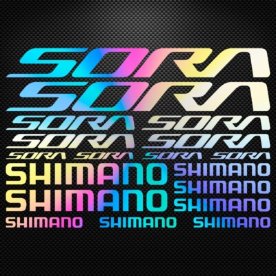 SORA SHIMANO KIT Holographic Vinyl Decal Stickers Sheet Bike Cycling ...