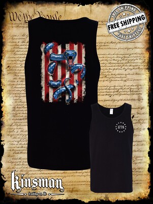 American Serpent 2-Sided Tank Top T-Shirt / USA Flag 2nd Amendment ...