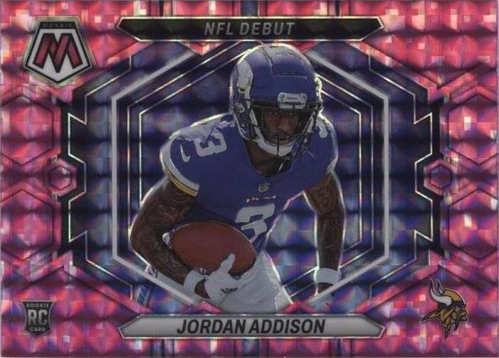 2023 Panini Mosaic - Nfl Debut Jordan Addison #ND-14 Camo Pink Mosaic ...