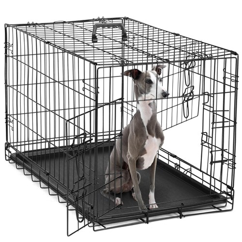 Medium Dog Crate, 36 Inch, Double Door, Folding Metal Wire | eBay