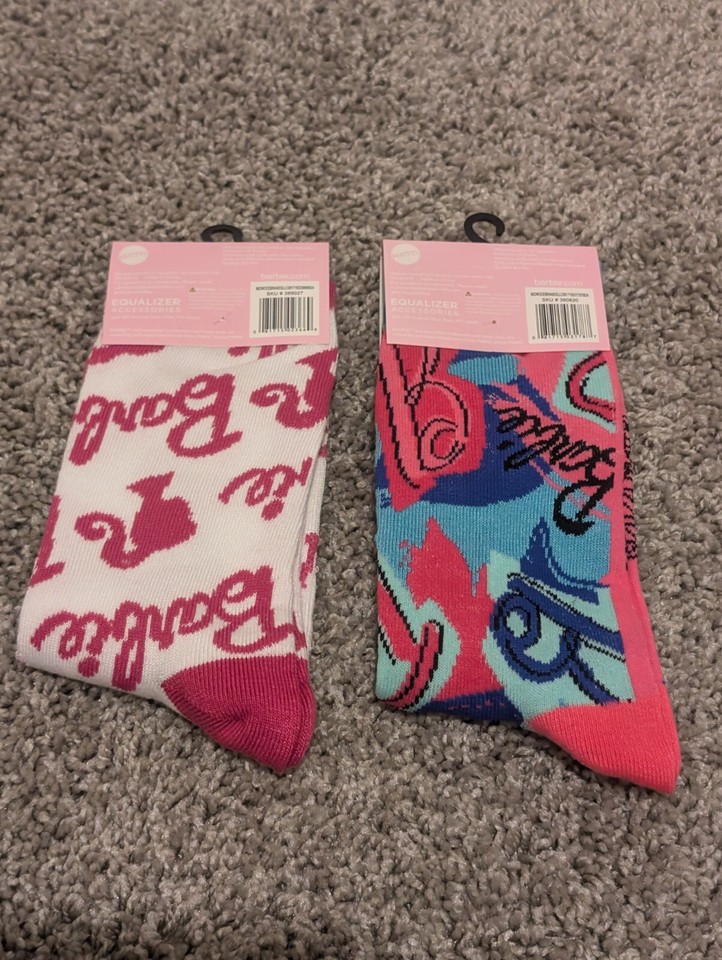 New! Women's Barbie Socks 2 pair🎄🎁🎅 Stocking Stuffer Idea Christmas ...
