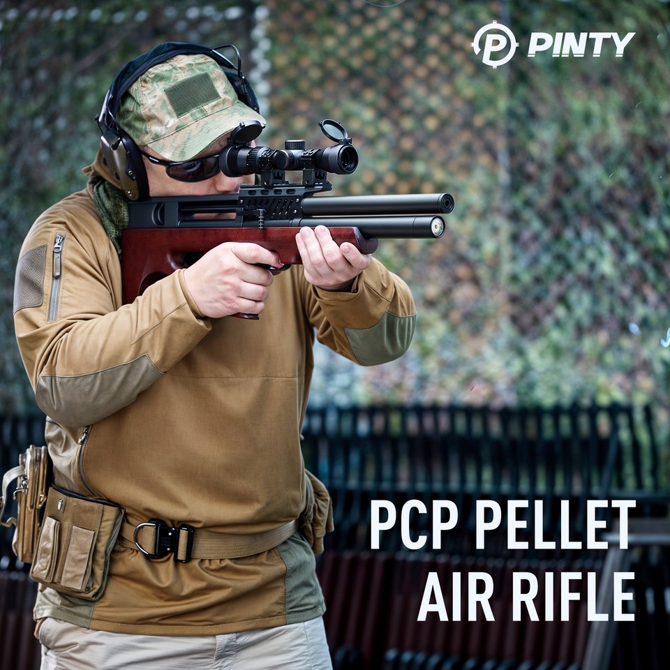 PINTY NEW PCP Pellet Gun 800 FPS Air Rifle .22 Caliber 9 Pellet Air ...