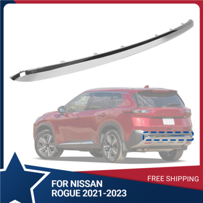 Fits 2021 2022 2023 Nissan Rogue Rear Bumper Trim Chrome Molding 85072 ...