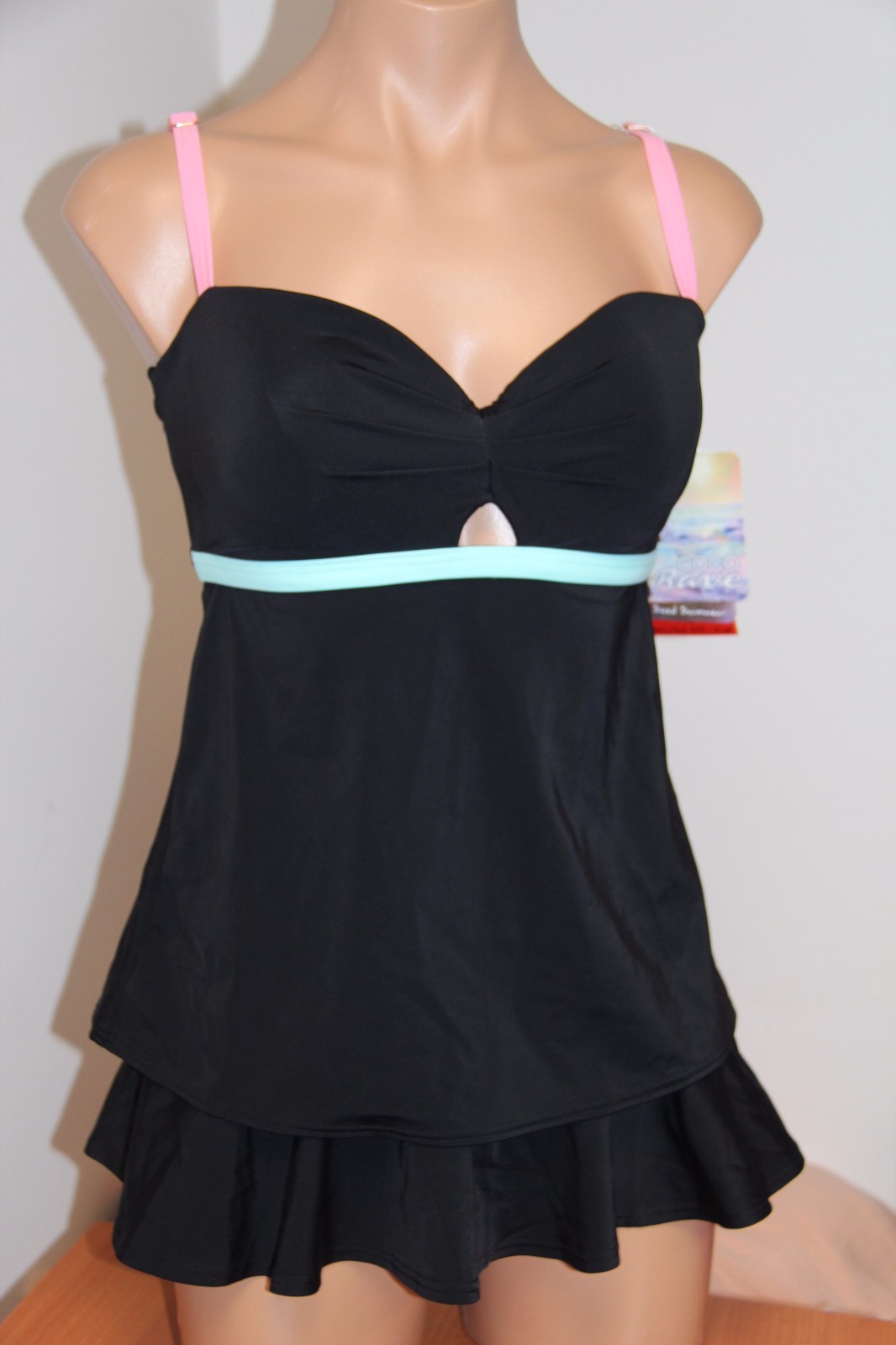 NWT Coco Rave Swimsuit Bikini Skirt 2pc set Size XS 33/32DD Black ...