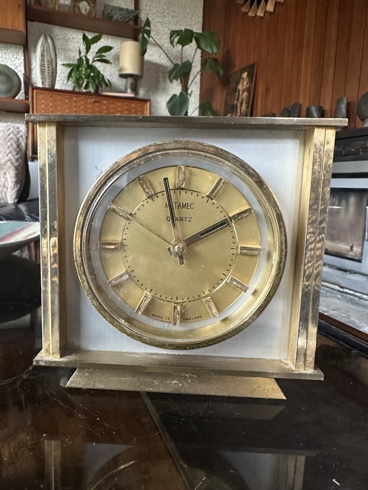 Vintage 1970s Brass Metamec Mantel / Desk Clock - Original Movement ...