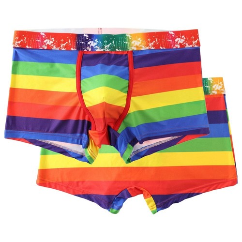 Stylish For Rainbow Trunks for Men Quick Drying Beach Shorts Underwear ...