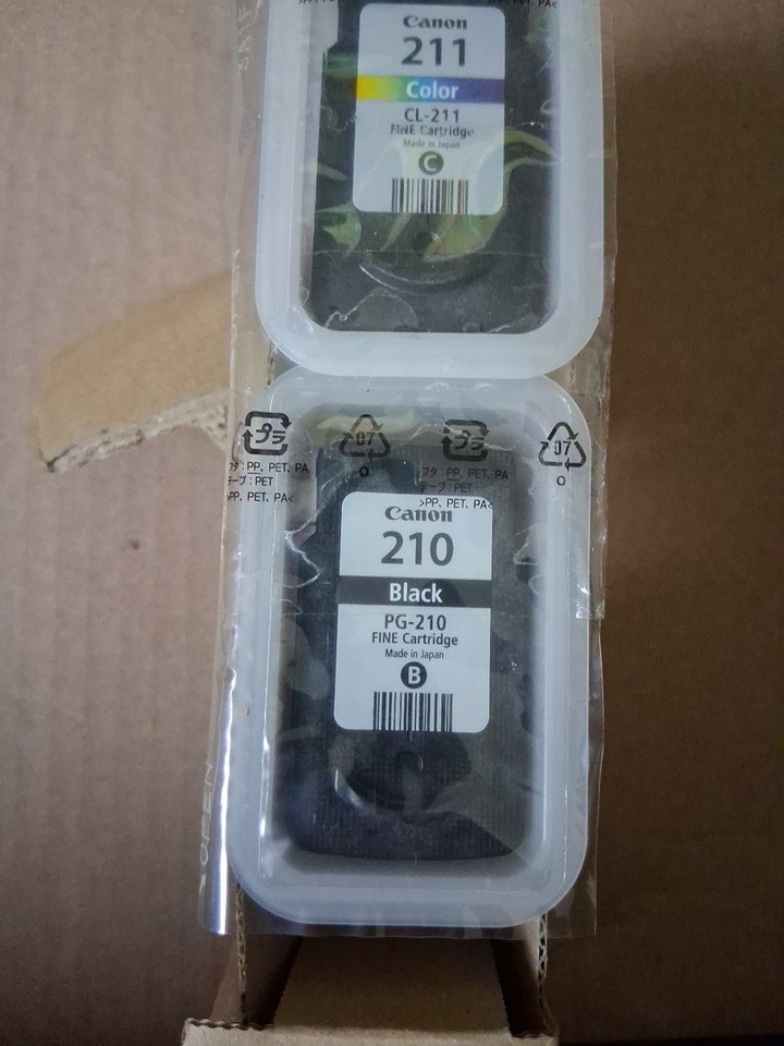 2-PK Genuine Canon PG-210 Black & 211 Color Ink MP240 MP260 MX360 MP480 ...