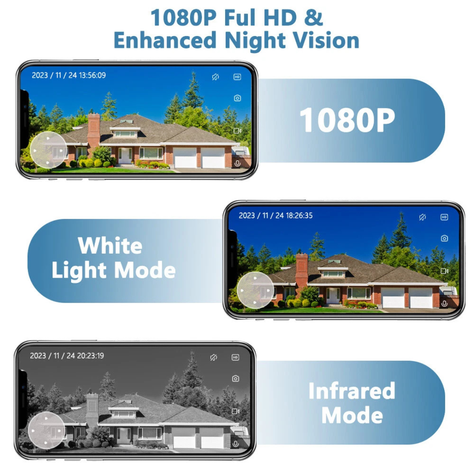 Security Camera System Outdoor Home 5G Wifi Night Vision Cam 1080P HD ...