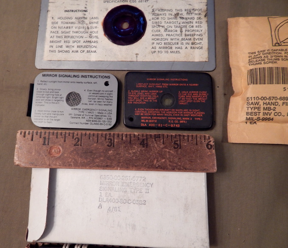 Post Vietnam War, U.S.N., U.S. Army, U.S.A.F., Survival Kit Signal ...