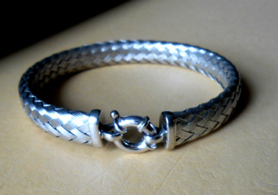 Bracelet Sterling Silver Woven Italian JCM Jacmel Mauritius .925 | eBay