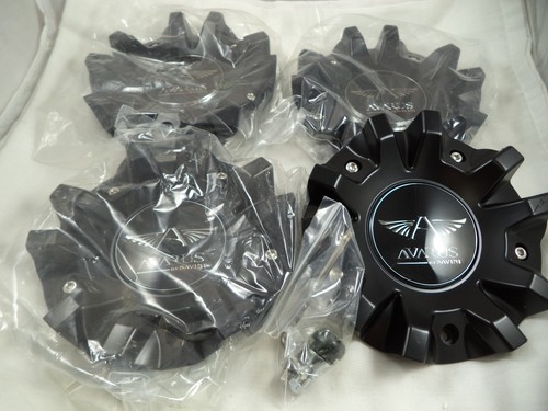 Avarus Wheels Black Custom Wheel Center Caps # MS-CAP-Z216 W/ BOLTS ...