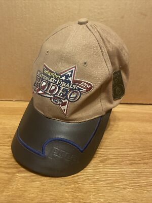 VTG NFR Wrangler National Finals Rodeo Hat Cap Las Vegas 2002 Leather W ...