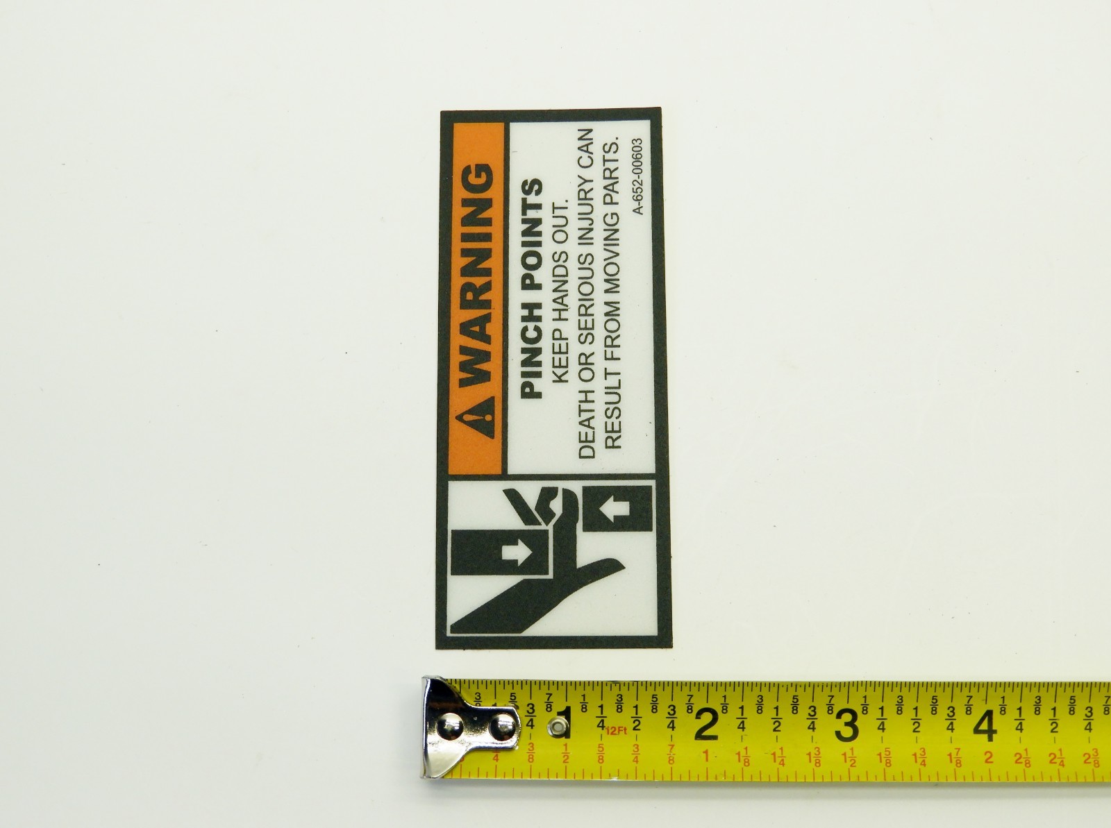 (Lot of 5) Warning Pinch Points Label Safety Decal Keep Hands Out 4.25 ...
