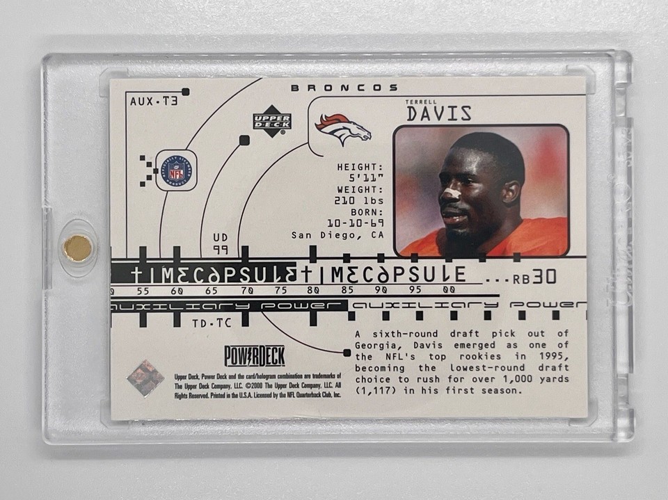 2000 Upper Deck Terrell Davis Powerdeck Time Capsule Holo Denver ...