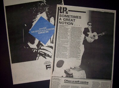 Elvis Costello Almost Blue 1981 Poster Type Concert Ad & Album Review ...