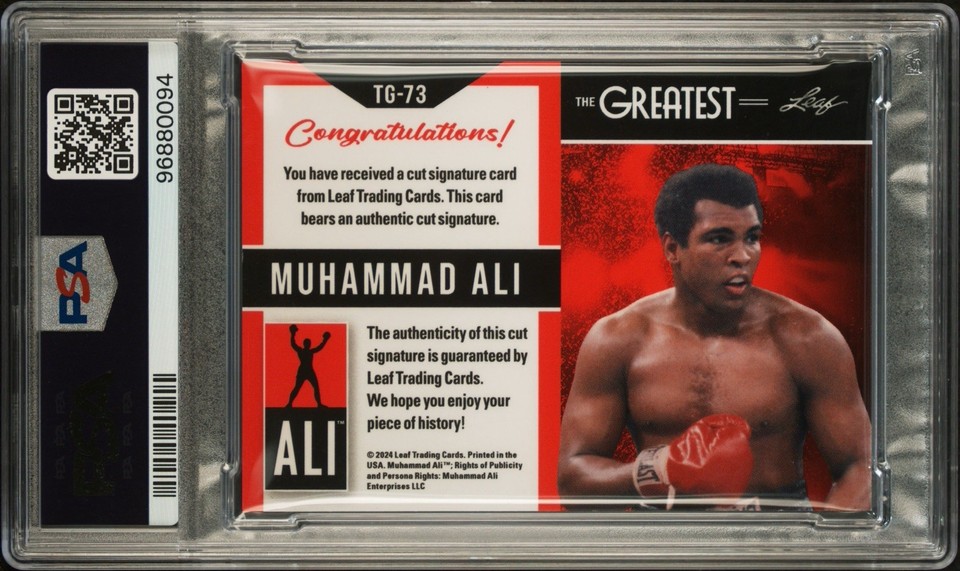 MUHAMMAD ALI AUTO PSA 9 2024 Leaf Ali Legacy Collection /3 Signed Cut ...