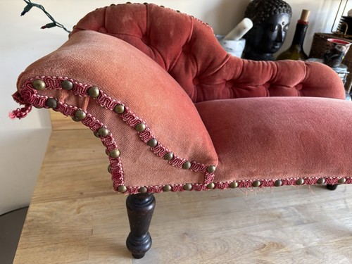 Vtg Antique Salesman Sample Miniature Doll Size Chaise Lounge Fainting ...