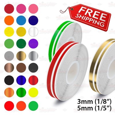3mm 5mm Double Lines TAPE 15mm 9/16" PIN STRIPE PinStriping Decal Vinyl ...