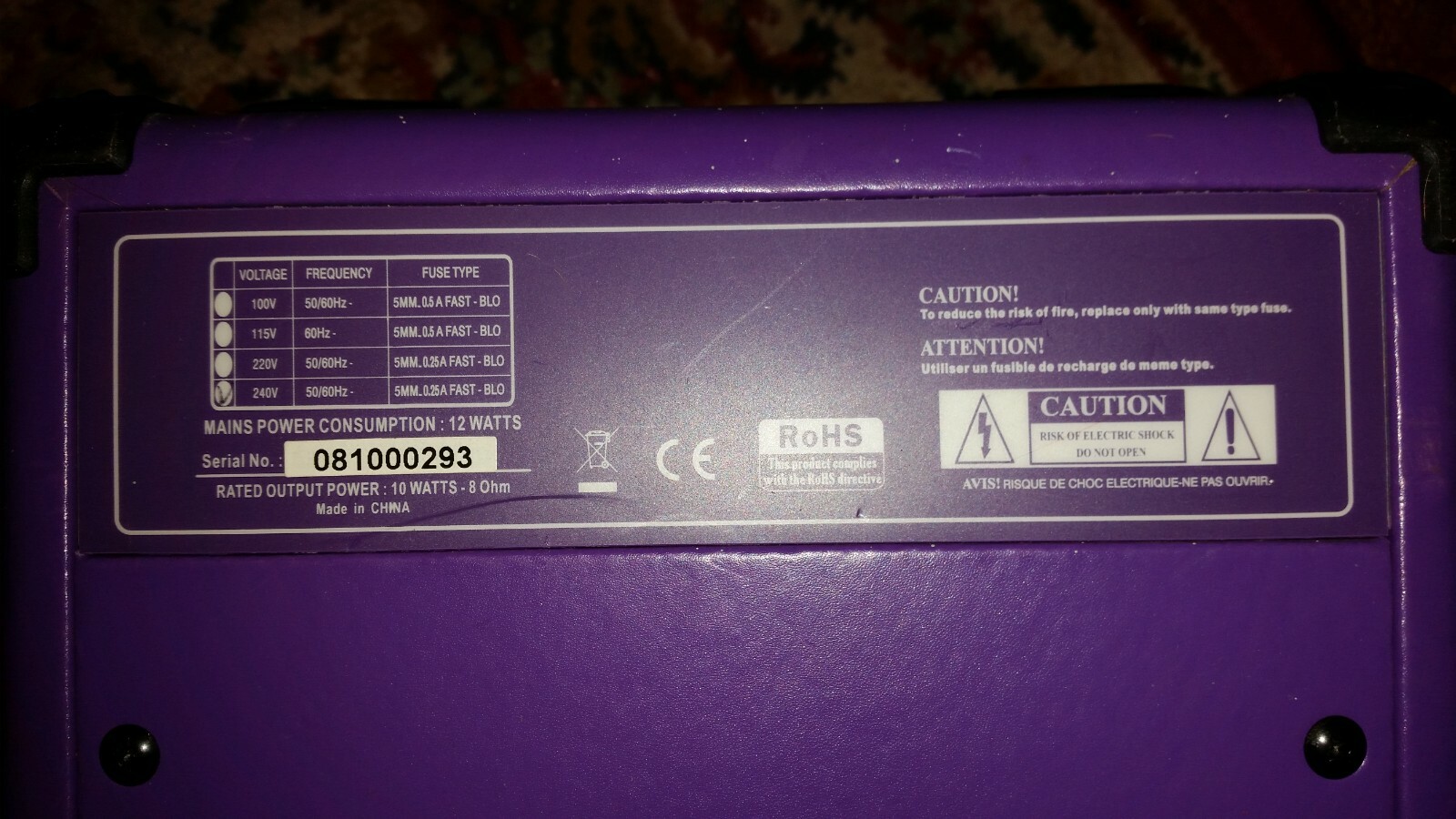 Rockburn Amp in unique purple - 10 Watt Amplifier for Electric Guitar ...