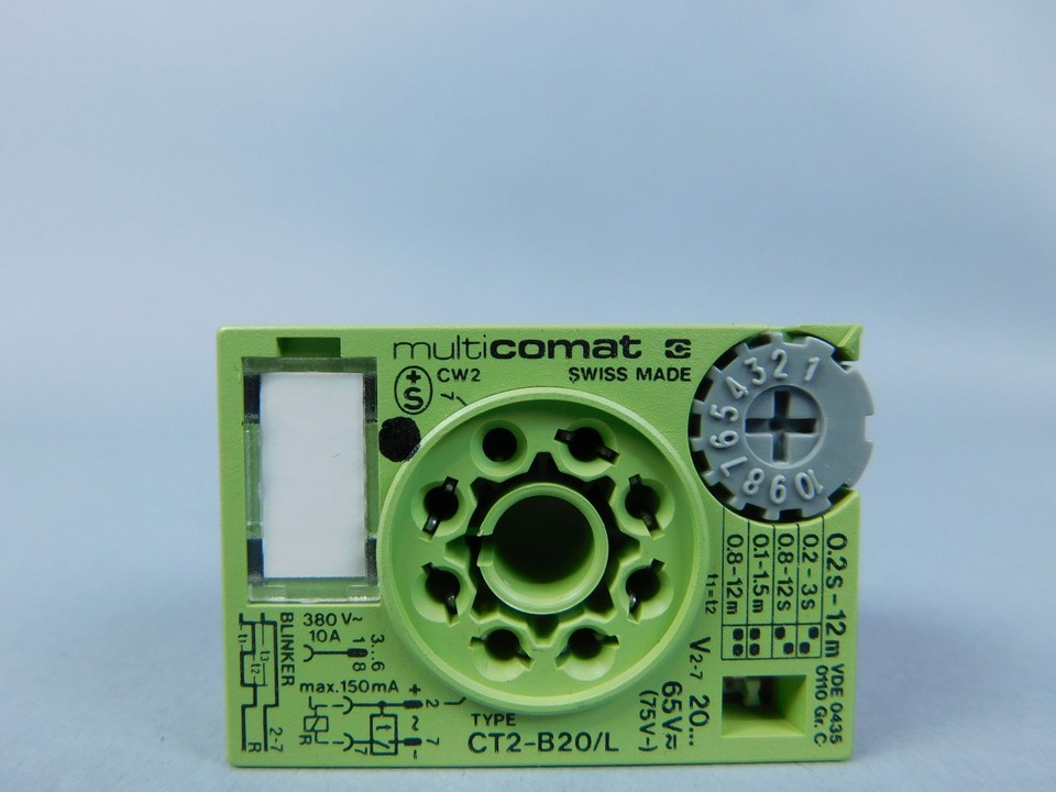 Multi Comat CT2-B20/L Time Cube Time Delay Relay 8 Pin 300V 0.2s-30min ...