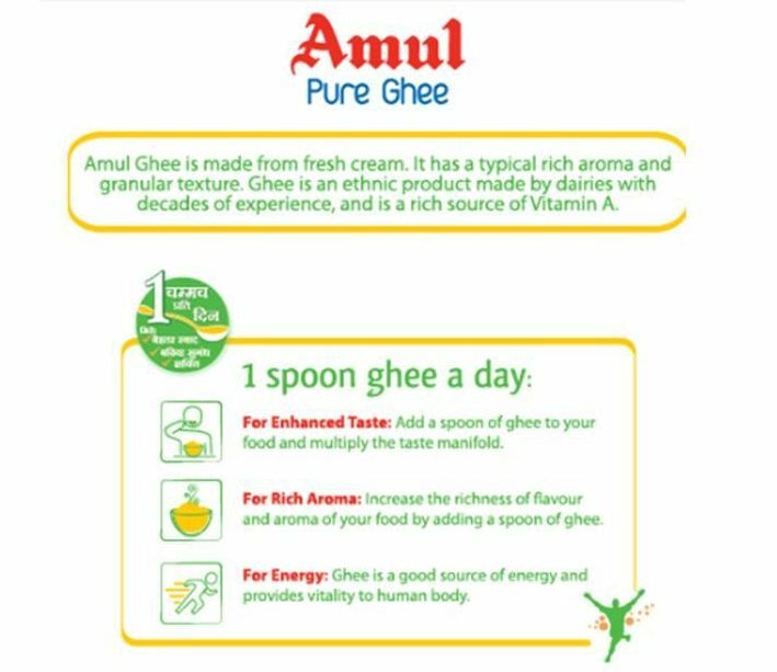 Amul PURE Ghee 1 litre Tin (905 g) Cooking Oil Ghee Healthy clarified ...
