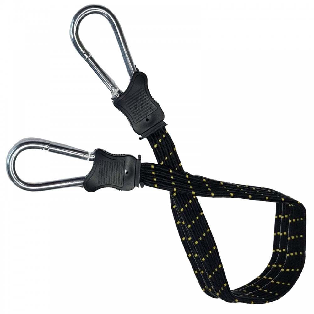 Rolson 1200mm Flat D-Shape Carabiner Snap Hook Elastic Bungee Cord | eBay