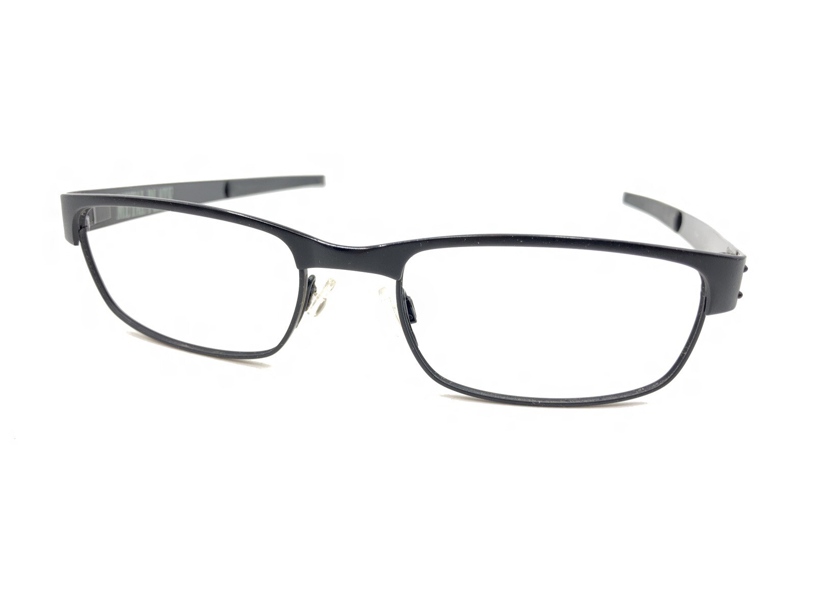 Auth Oakley 22-198 Metal Plate Titanium Matte Black RX 53mm Eyeglasses ...