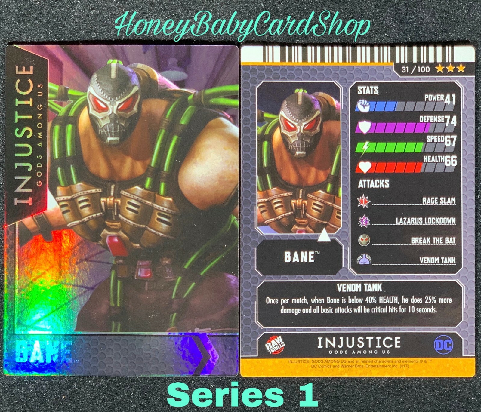 Injustice Arcade Series 1 Out of Print Card 31 Bane Holofoil | eBay