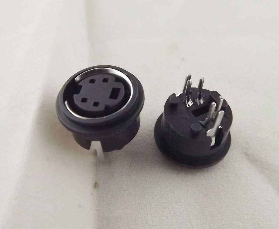 20pcs Mini 4 Pin DIN Jack Circular PCB Mount Female Connector | eBay