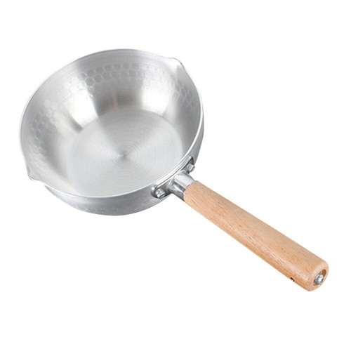 Stainless Steel Snow Pan Wooden Handle Pot Small Milk Aluminum | eBay