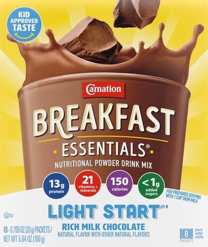 Carnation Instant Breakfast Powder Drink Mix, Rich Milk Chocolate,8 ...