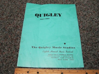 1953 Quigley music studios 8th annual Music Festival Program Kansas ...