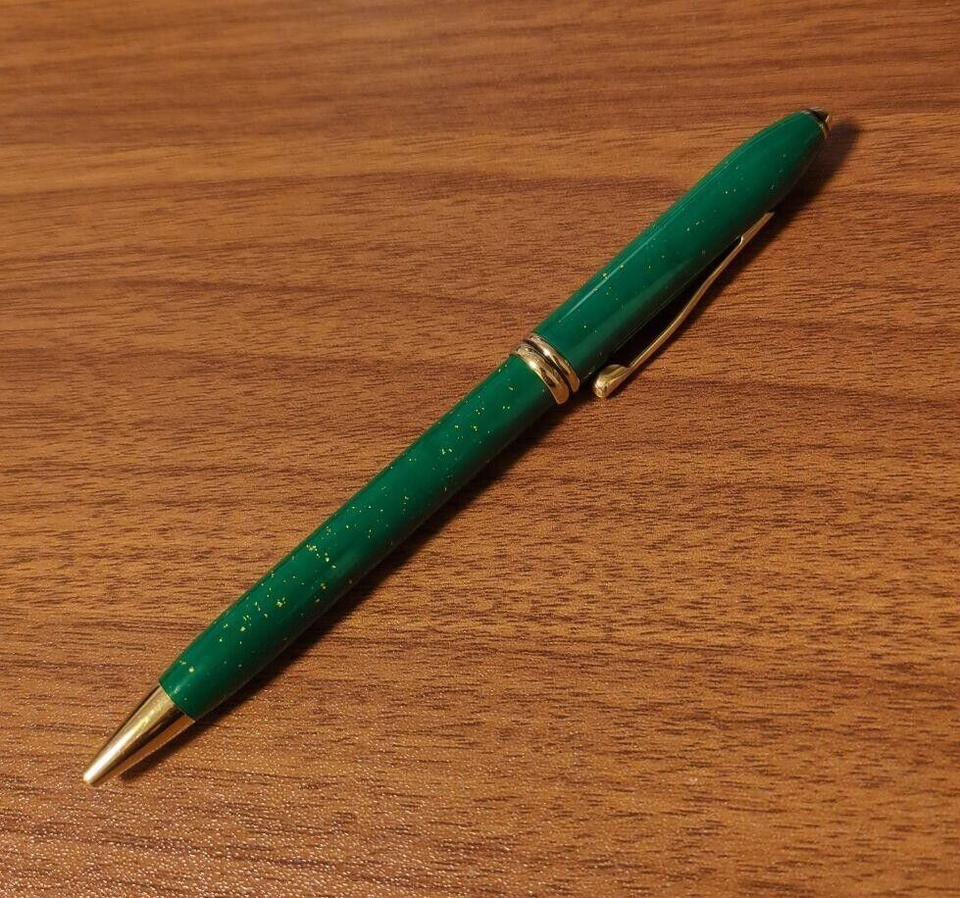 *aaa[Exc+4] CROSS Townsend Jade/Gold leaf Twisted Ballpoint pen (No Box ...