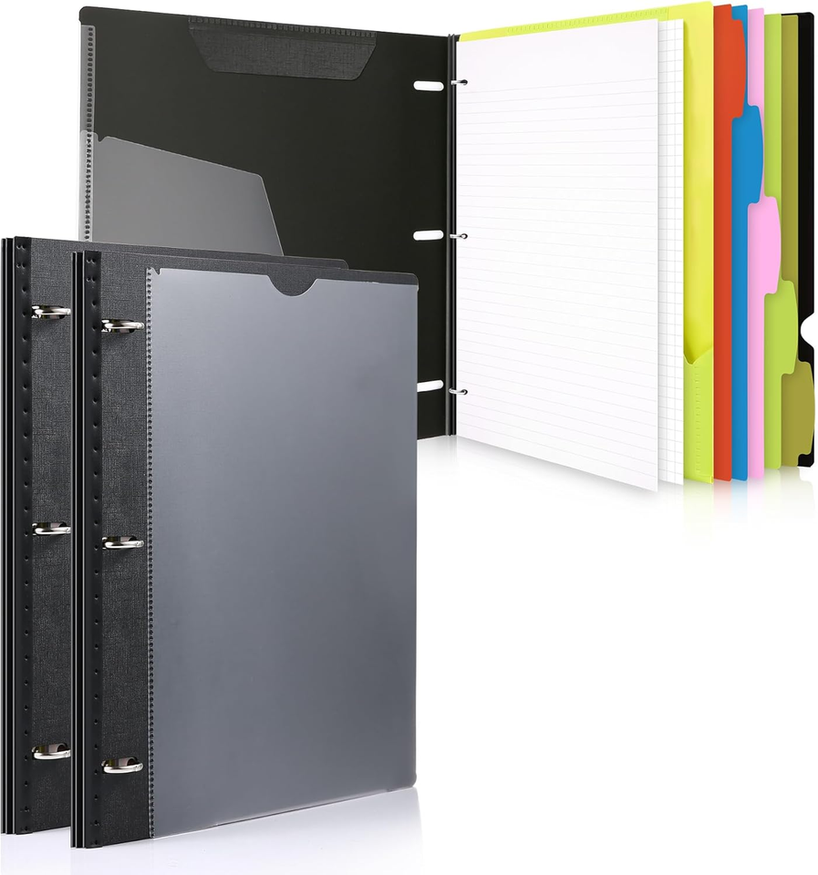 2-Pack Telescoping 3 Ring Binder Notebooks - Customizable Cover, 5 ...