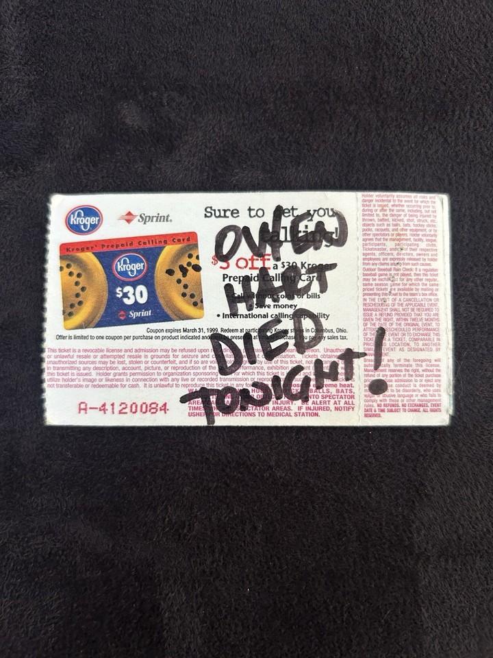 5/23/1999 WWF "Over the Edge" Ticket Stub- the Night of the Owen Hart ...